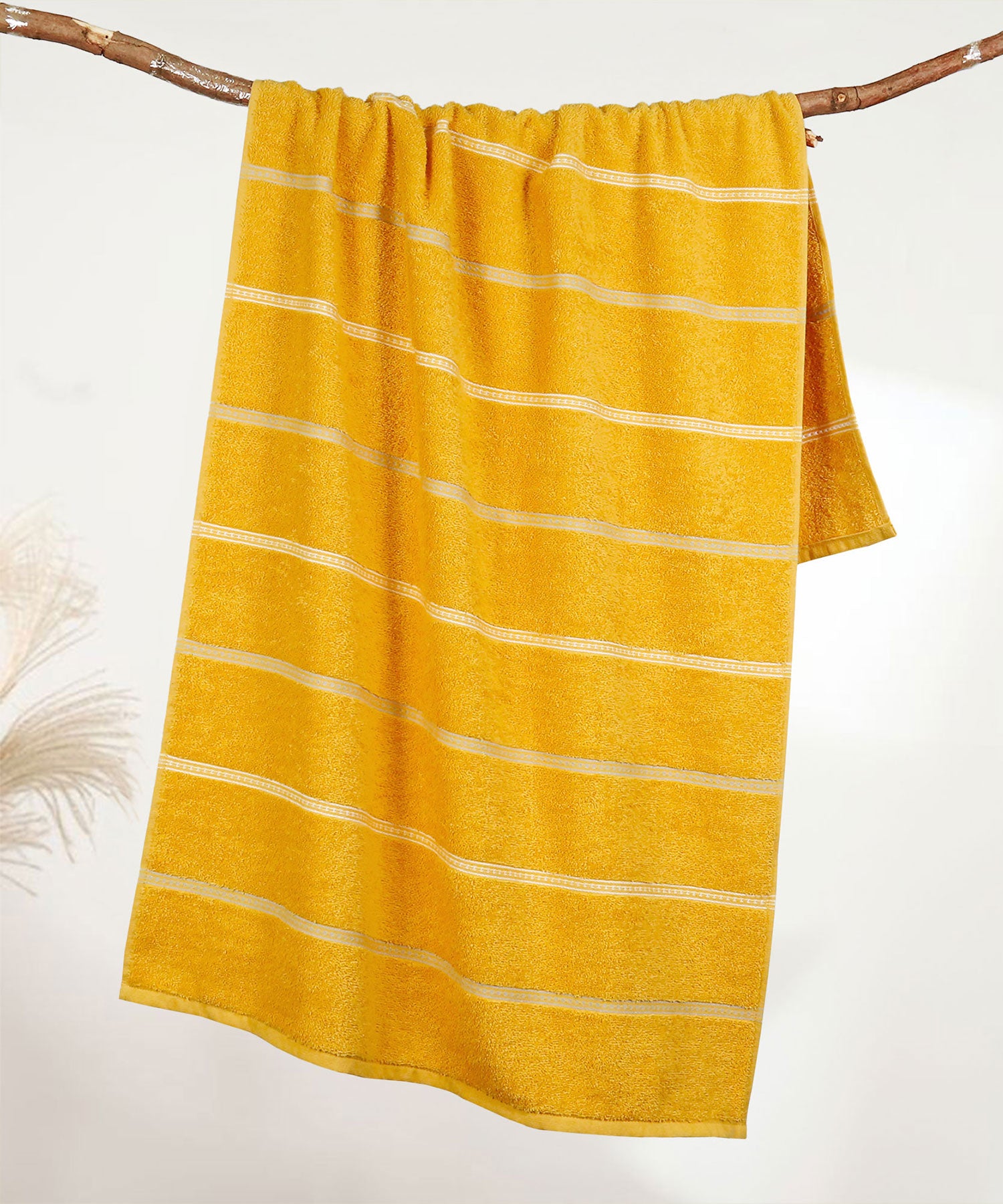 Urban Comfort Bath Towel, Drama Yellow| 450 GSM Cotton|Dry Fast ...