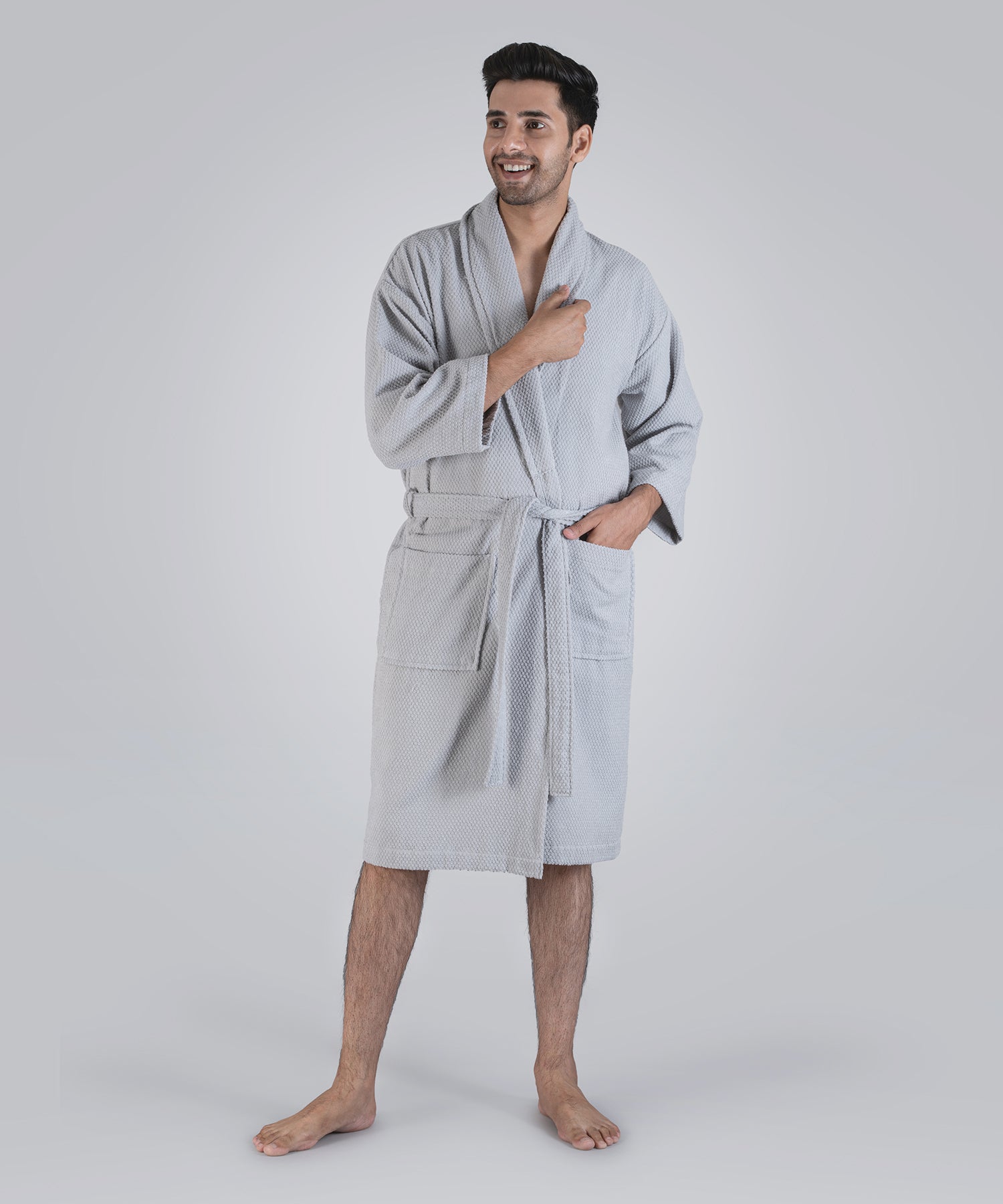 Urban Comfort Unisex Medium Bathrobe, Lunar Rock | 240 GSM Cotton ...