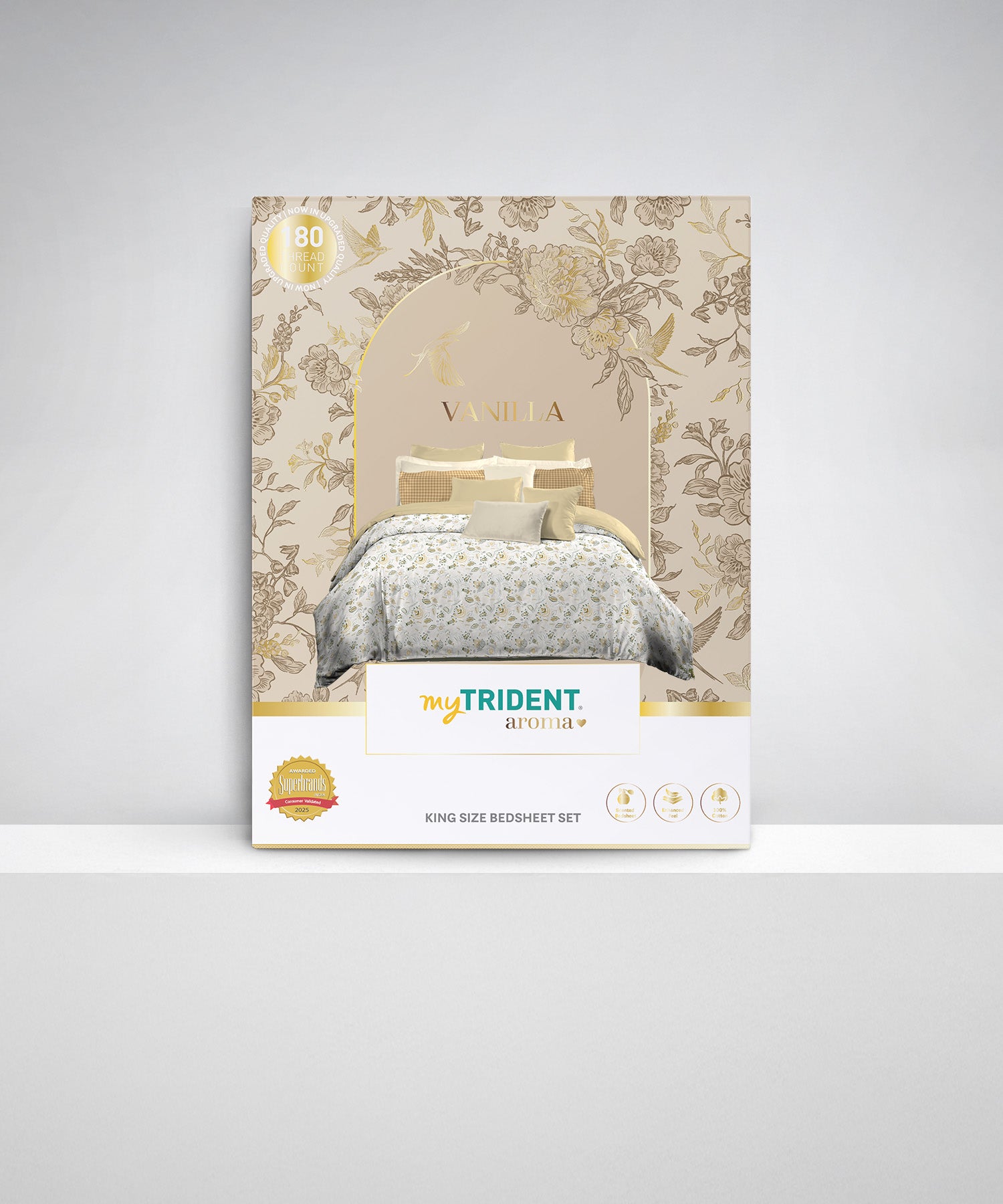 Aroma King Bedsheet Set,Vanilla Fudge|180 TC Cotton|2 Pillow Covers ...